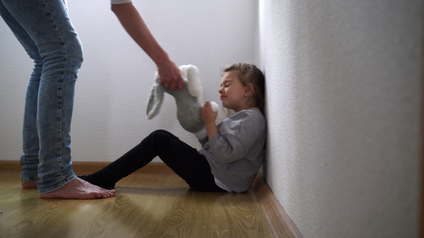 Mistreated Child. Sad Girl On Stock Footage Video (100% Royalty-free ...