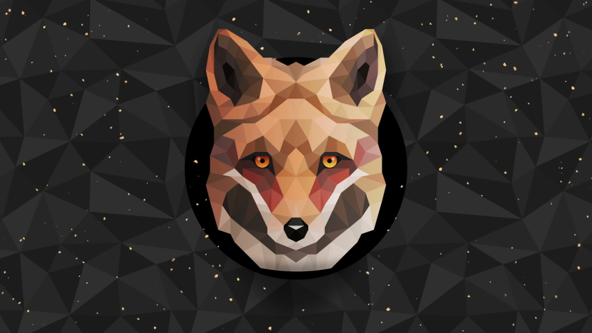 Polygonal Fox Background. Animal Head. Stock Footage Video (100% ...