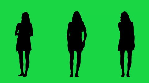 Health Problem Silhouettes Three Woman Suffering Stock Footage Video ...