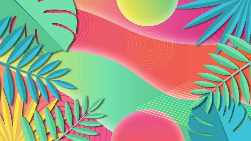 summer colorful background 4k flat animation Stock Footage Video (100% ...