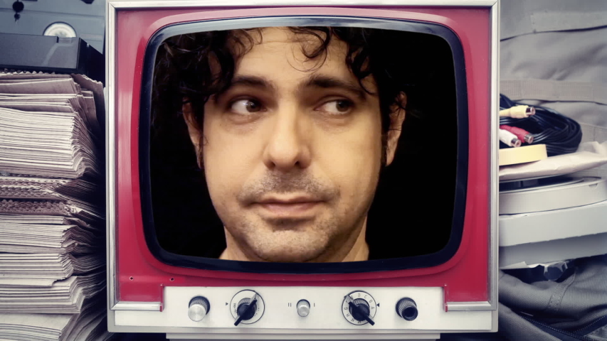 Inside Retro Crt Tv Mans Face Stock Footage Video (100% Royalty-free ...