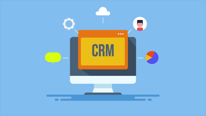 Customer Relationship Management Crm Software Application Stock Footage ...