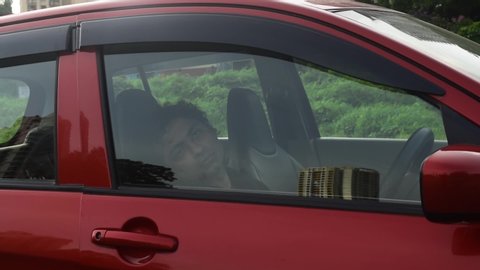 Man Dead Driver Seat Red Car Stock Footage Video (100% Royalty-free ...