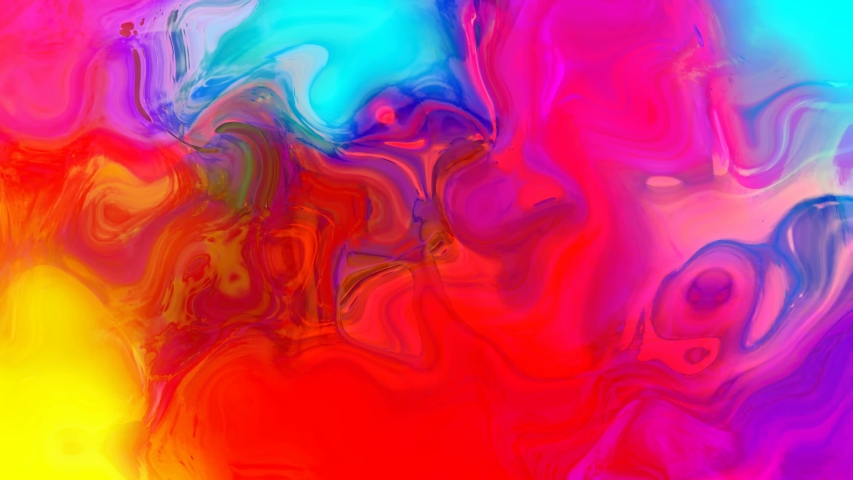 Abstract Holographic Gradient Liquid Paint Stock Footage Video (100% ...