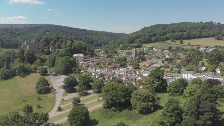 aerial drone view village dunster somerset Stock Footage Video (100% ...