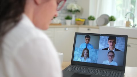 Online Working Distance Learning Video Call Stock Footage Video (100% ...