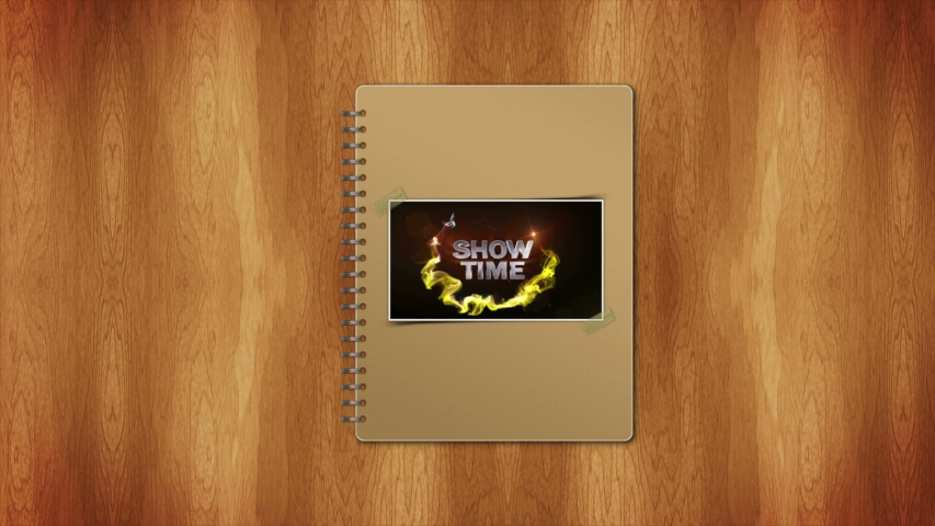 Showtime Text Animation Book Blue Screen Stock Footage Video (100% ...