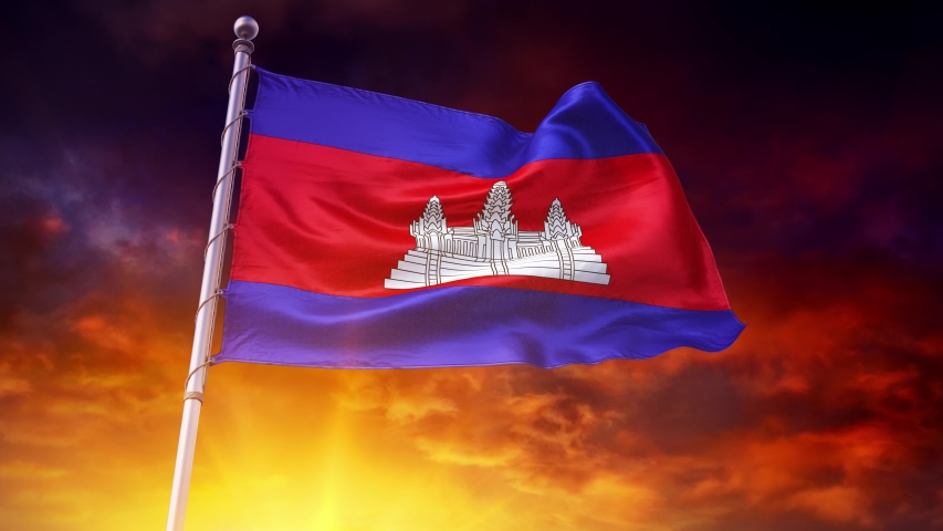 flag cambodia kh 4k loop Stock Footage Video (100% Royalty-free ...
