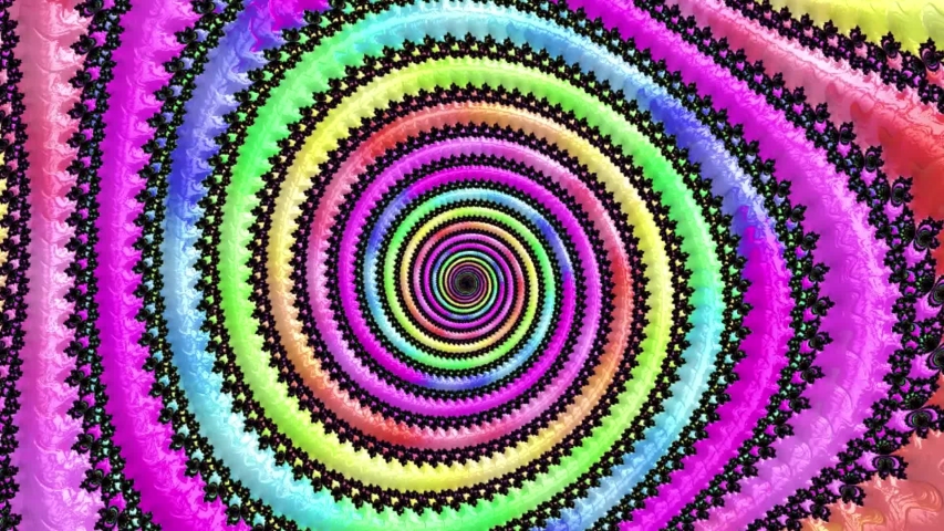 trippy colorful rainbow spiral fractal animation Stock Footage Video ...