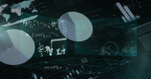 Animation Three Screens Showing Mathematical Equations Stock Footage ...