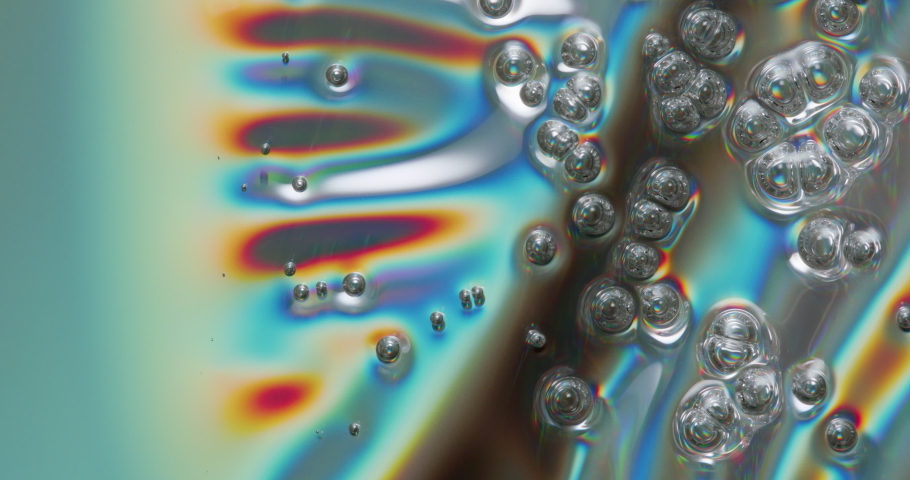bubbling metallic bubbles forming liquid substance Stock Footage Video ...