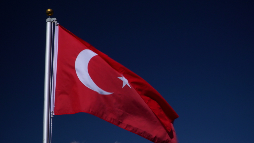 4k turkey flag flying wind outdoors Stock Footage Video (100% Royalty ...