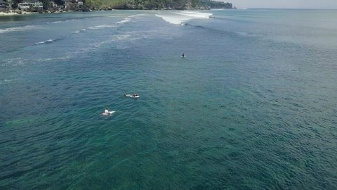Surfers Floating On Surfboard Resting Blue Stock Footage Video (100% ...