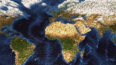 Slow Panning Animation World Map Undulating Stock Footage Video (100% ...