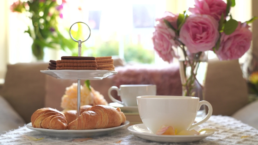 traditional english tea time afternoon ceremony Stock Footage Video ...