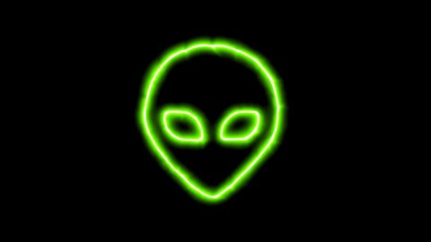 Appearance Green Neon Symbol Alien Flicker Stock Footage Video (100% ...