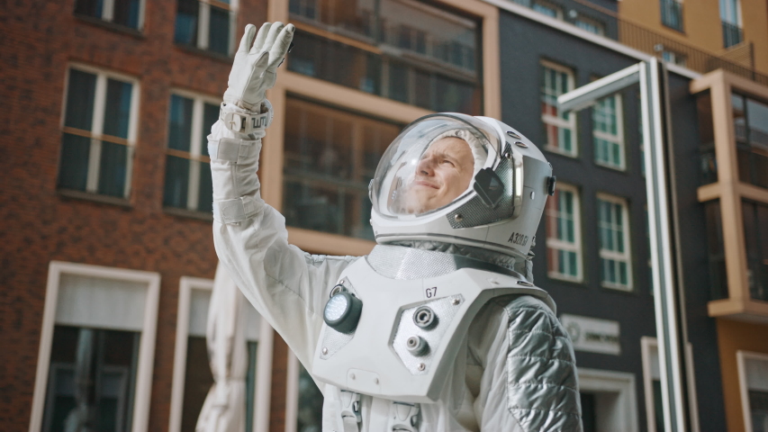 low angle footage confident handsome astronaut Stock Footage Video (100 ...