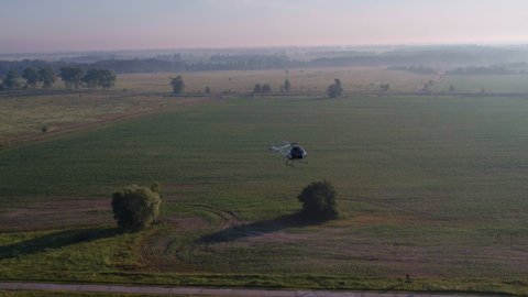 Aerial View Flying Helicopter High Quaility Stock Footage Video (100% ...