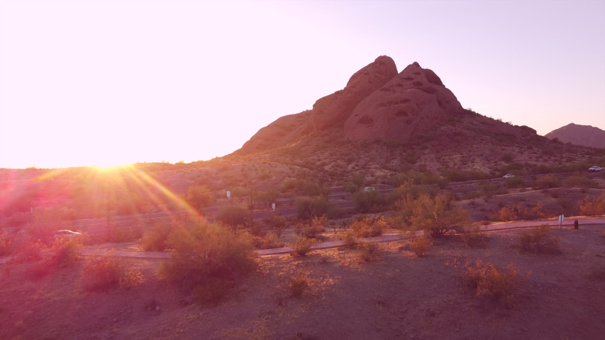 sun setting over phoenix arizona dusk Stock Footage Video (100% Royalty ...