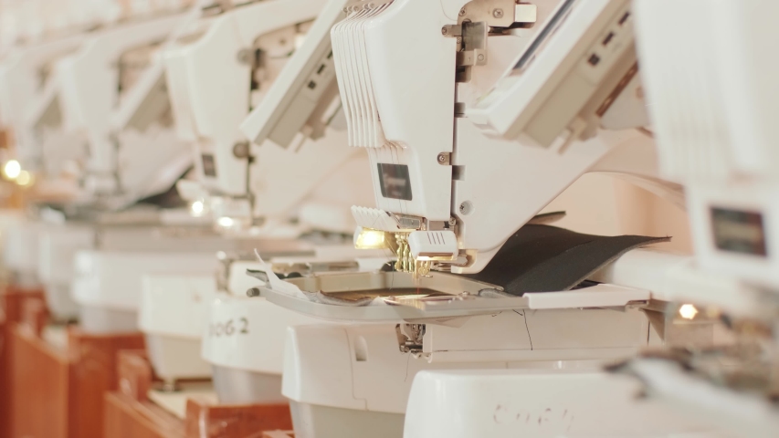 The Automatic Embroidery Machine is Stock Footage Video (100% Royalty ...