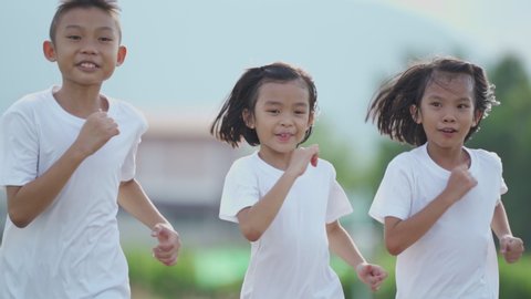 Slow Motion Kids Playing Running On Stock Footage Video (100% Royalty ...
