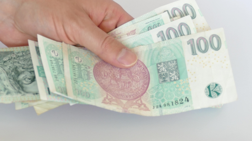 counting czech currency hundred crowns Stock Footage Video (100% ...