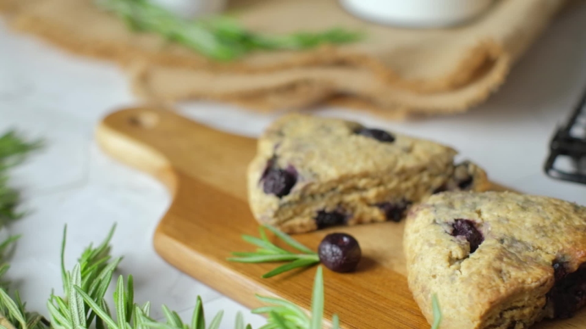 triangle blueberry scones traditional british baked Stock Footage Video ...
