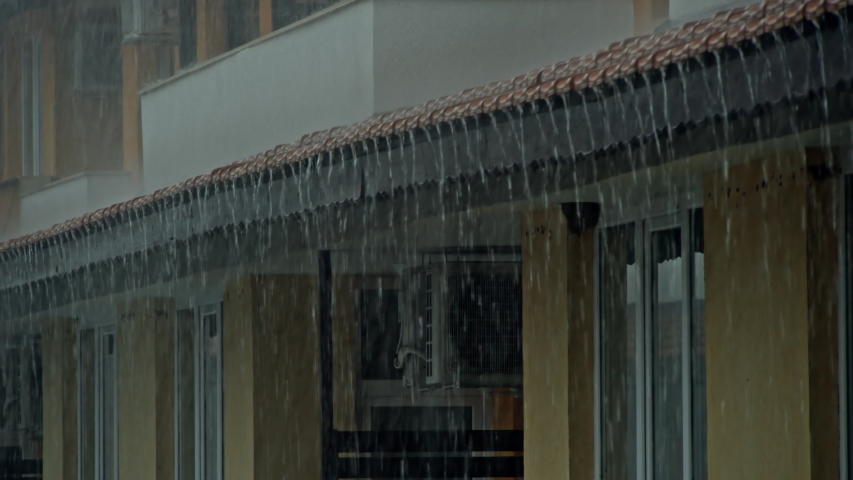 Heavy Rain On Roof of Stock Footage Video (100% Royalty-free ...