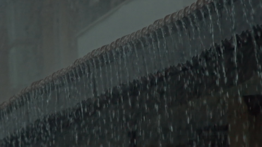 heavy rain on roof house rainy Stock Footage Video (100% Royalty-free ...