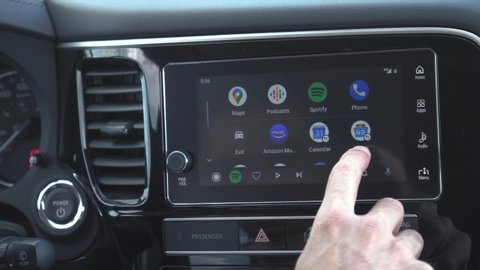 Using Android Auto User Interface On Stock Footage Video (100% Royalty ...