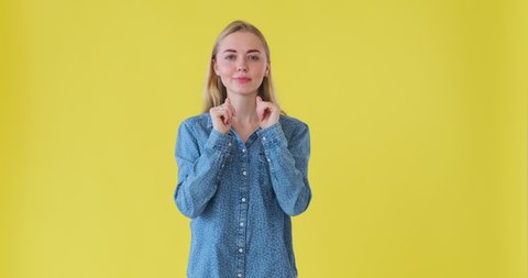 Woman Shouting Hands Cupped Around Mouth Stock Footage Video (100% ...