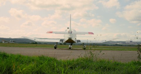 Small Private Jet Airplane Spinning Propeller Stock Footage Video (100% ...
