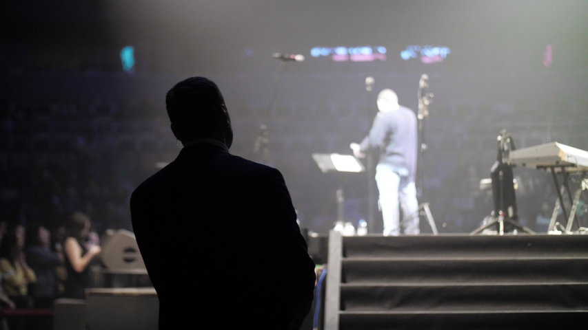 crowd people around stage listen stand Stock Footage Video (100% ...