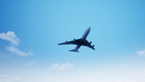 Plane Flying Sky Motion Graphics Stock Footage Video (100% Royalty-free ...