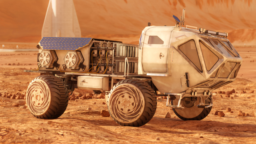 rover mars flying around loopable 4k Stock Footage Video (100% Royalty ...