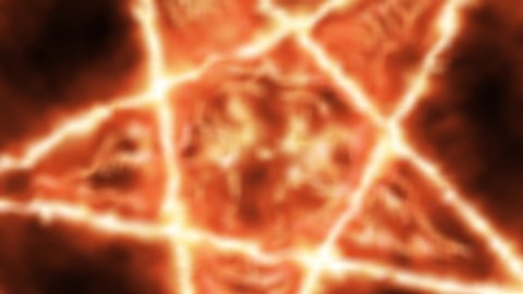 Mystical Bright Neon Fire Effect Pentacle Stock Footage Video (100% ...