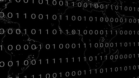 Raining Moving Binary Number On World Stock Footage Video (100% Royalty ...