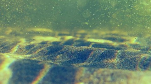 Underwater Green River Water Stream Sand Stock Footage Video (100% ...