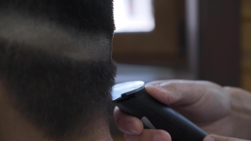 men's haircut barbershop automatic machine Stock Footage Video (100% ...