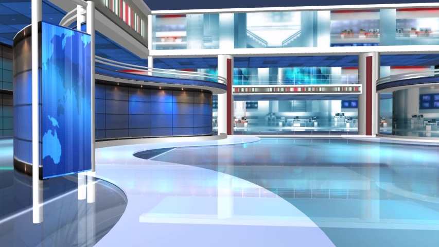 virtual news studio set background Stock Footage Video (100% Royalty ...