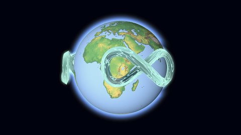 Globe Infinity Sign Planet Earth Endless Stock Footage Video (100% ...