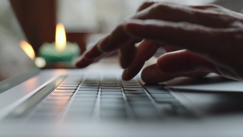 Mature Woman Hands Typing On Notebook Stock Footage Video (100% Royalty ...
