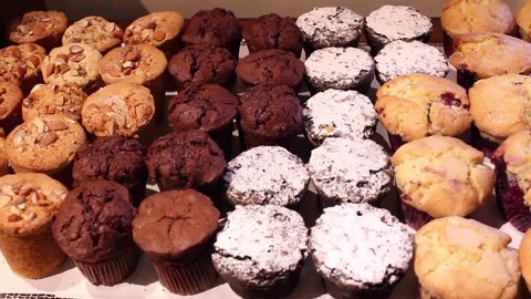 Different Muffins Flavours Bakery Stock Footage Video (100% Royalty ...