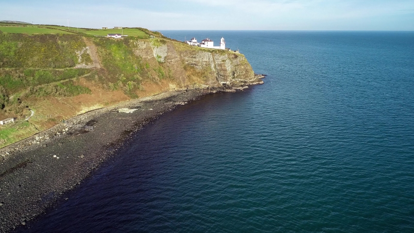 blackhead lighthouse whitehead village near carrickfergus Stock Footage ...