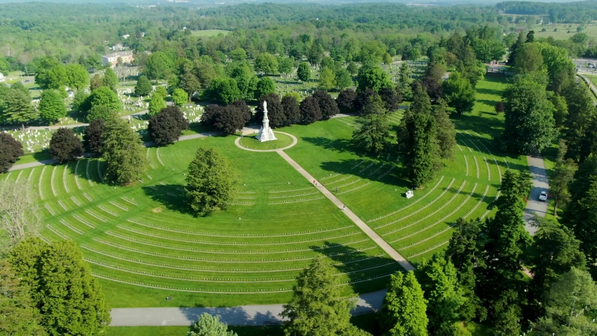 gettysburg national cemetery military park aerial Stock Footage Video ...