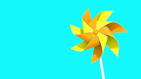 3d Animation Yellow Orange Pinwheel Spinning Stock Footage Video (100% ...