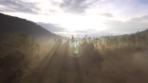4k Aerial View Sunrise Ranca Upas Stock Footage Video (100% Royalty ...