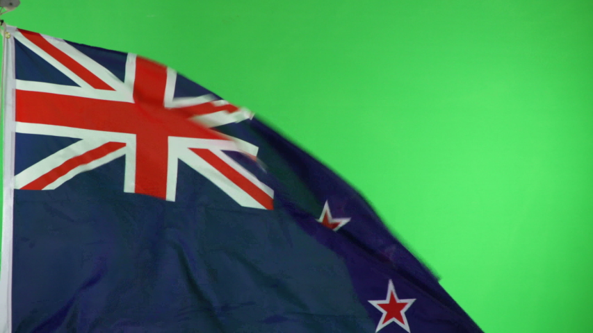 New Zealand Flag Flying in Stock Footage Video (100% Royalty-free ...