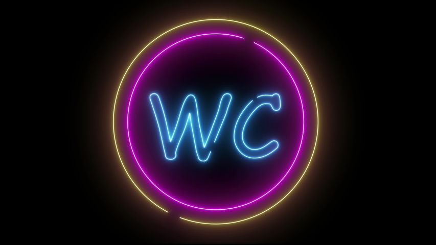 аnimation neon sign wc on black: วิดีโอสต็อก (ปลอดค่าลิขสิทธิ์ 100% ...