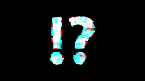 Question Mark Exclamation Point On Glitch Stock Footage Video (100% ...